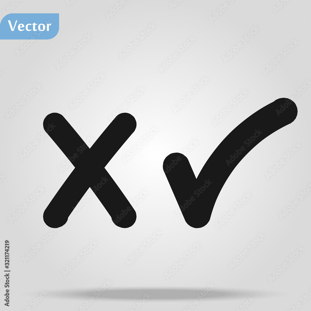 Right And Wrong Mark Vector EPS 10, Great for any use. Cross Check Mark ...