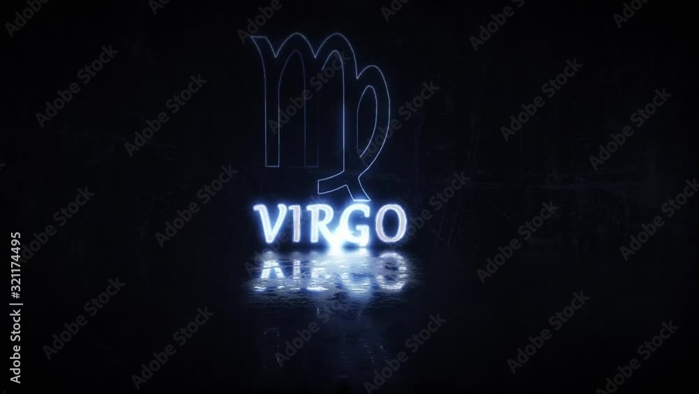 Virgo zodiac sign animated presentation revealed through electric storm ...