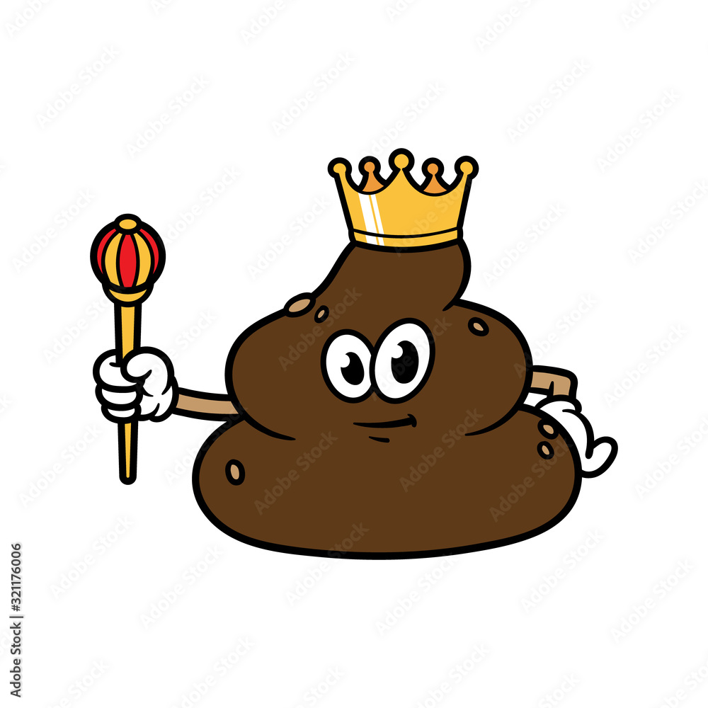 Cartoon King Poop Character Illustration Stock Vector | Adobe Stock