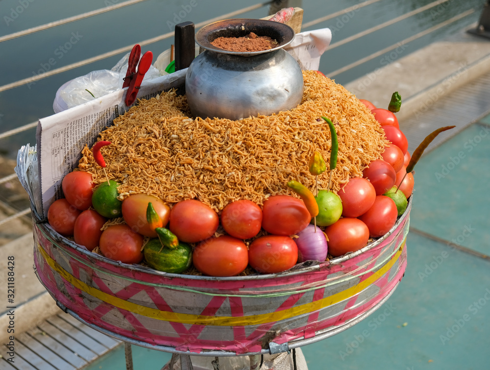 Roadside Snacks Stall Selling Chanachur In Dhaka, Bangladesh Stock ...