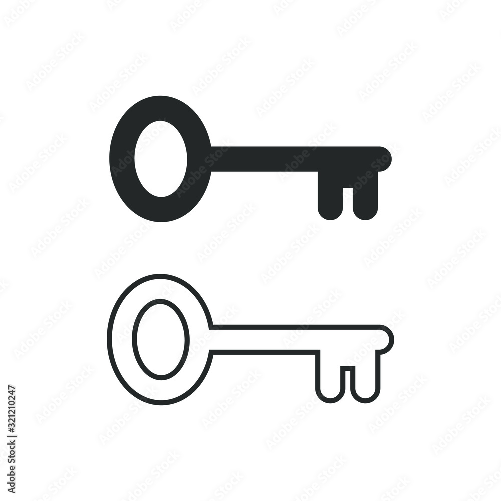 Key icon symbol set. Simple shape logo. Vector illustration image ...