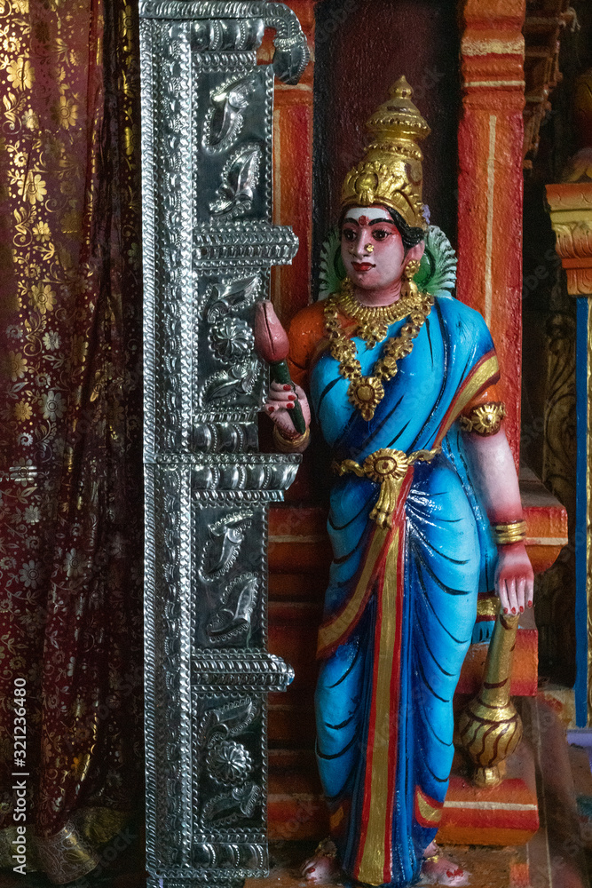 Statue of female deity in Hindu temple Sri Muthumariamman, Matale, Sri ...