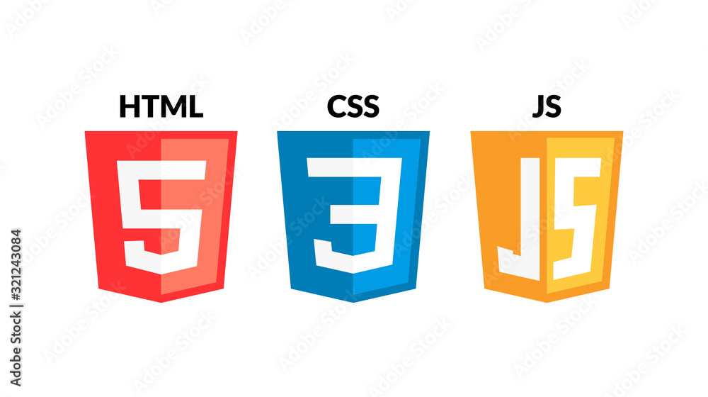 Html5 Css3 Js Icon Set Web Development Logo Icon Set Of Html Css And Javascript Programming