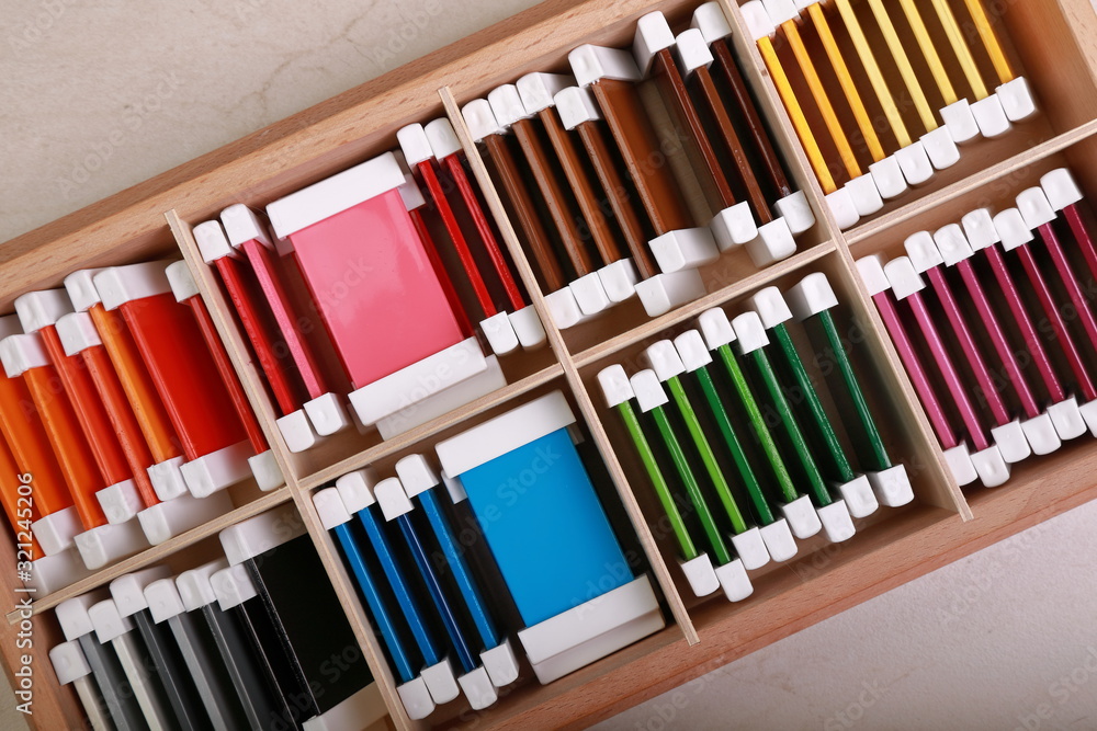 montessori materials for teaching children Stock Photo | Adobe Stock