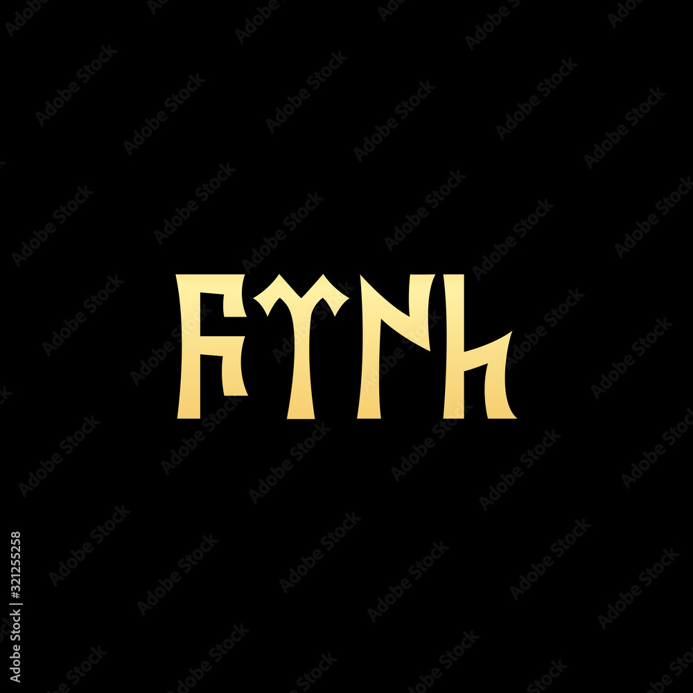 Gokturk alphabet with Turkish script, vector design Stock Vector ...