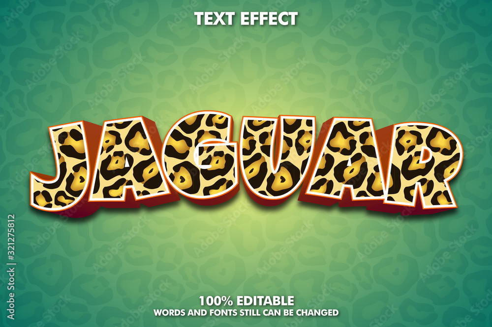 Jaguar skin text effect, modern cartoon alphabet Stock Vector | Adobe Stock
