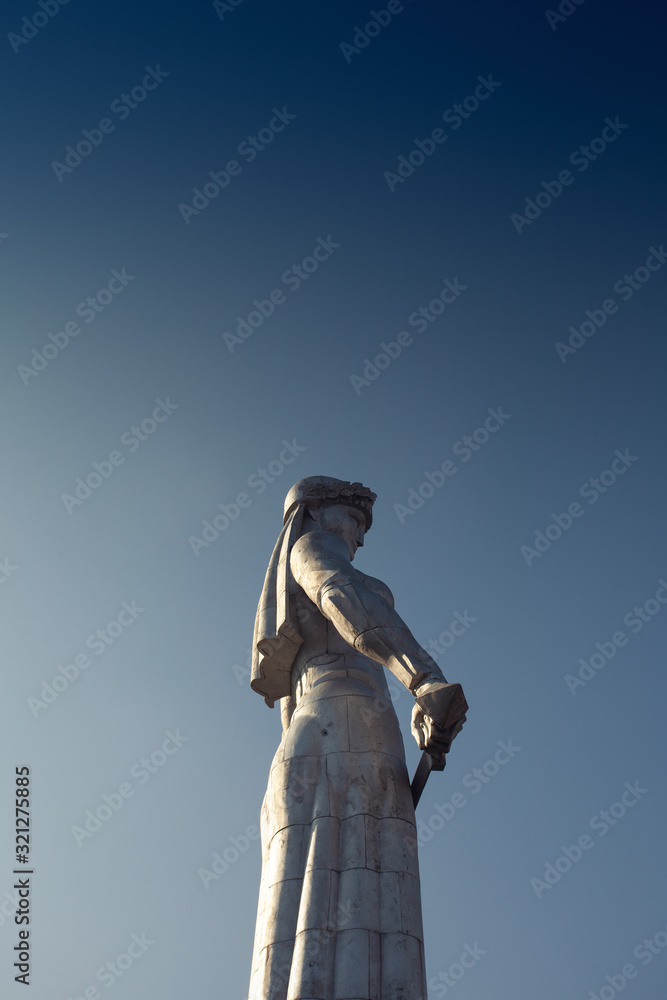 Georgian Culture and Travel concept. Statue of mother of Georgia in ...