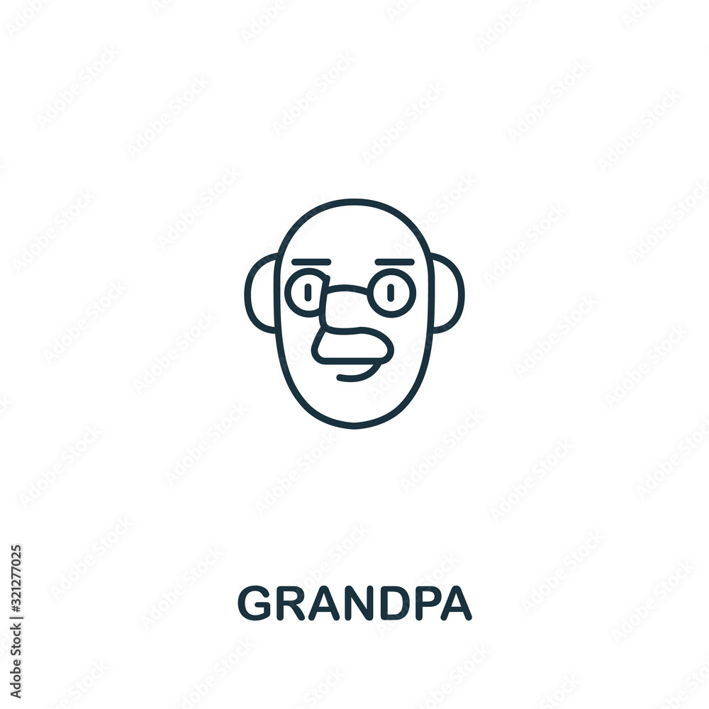 Grandpa icon from elderly care collection. Simple line element Grandpa ...