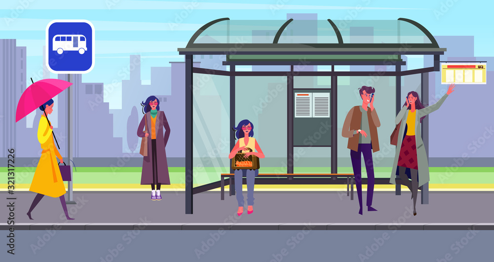 Bus Stop Shelter Vector
