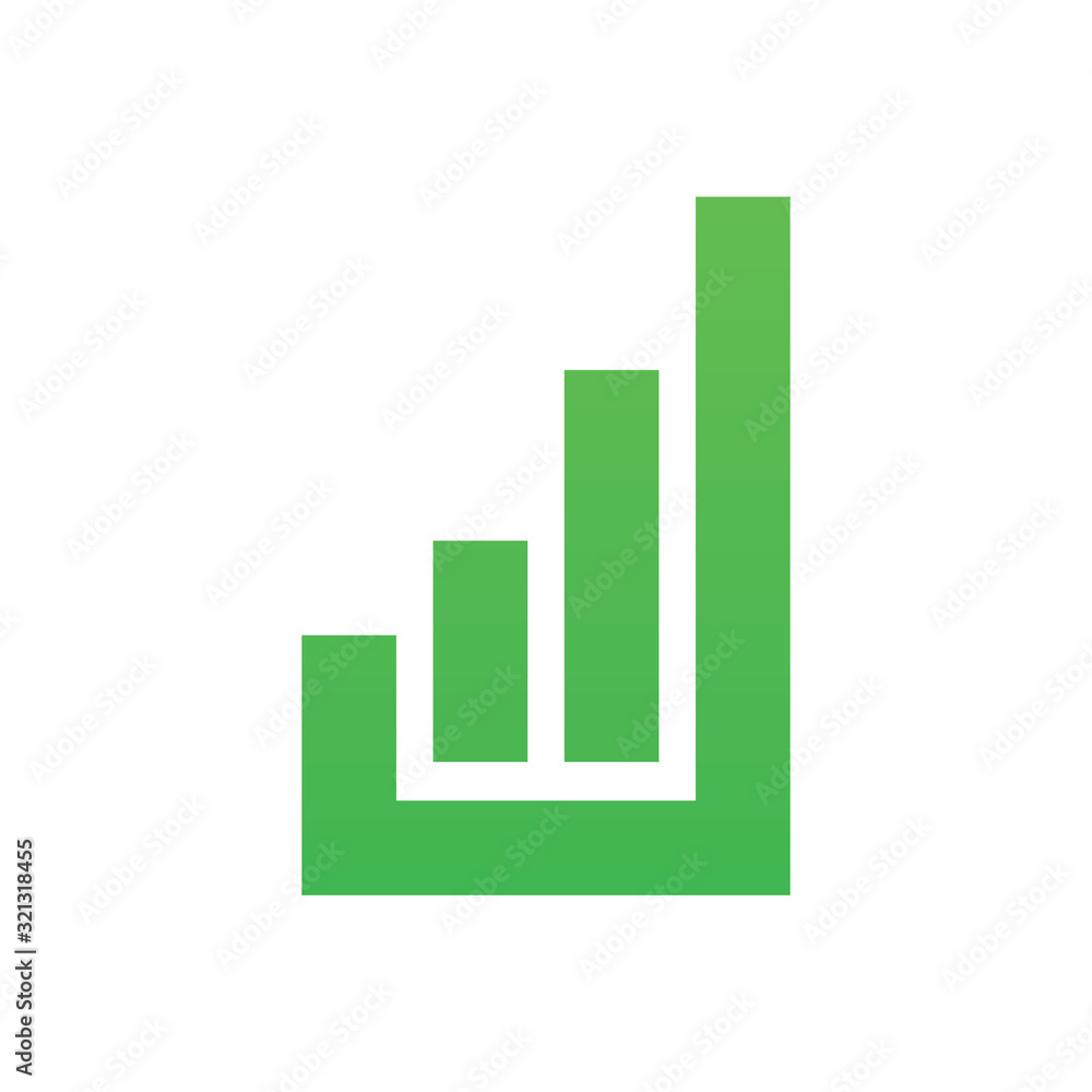 nature green chart hand square logo design Stock Vector | Adobe Stock