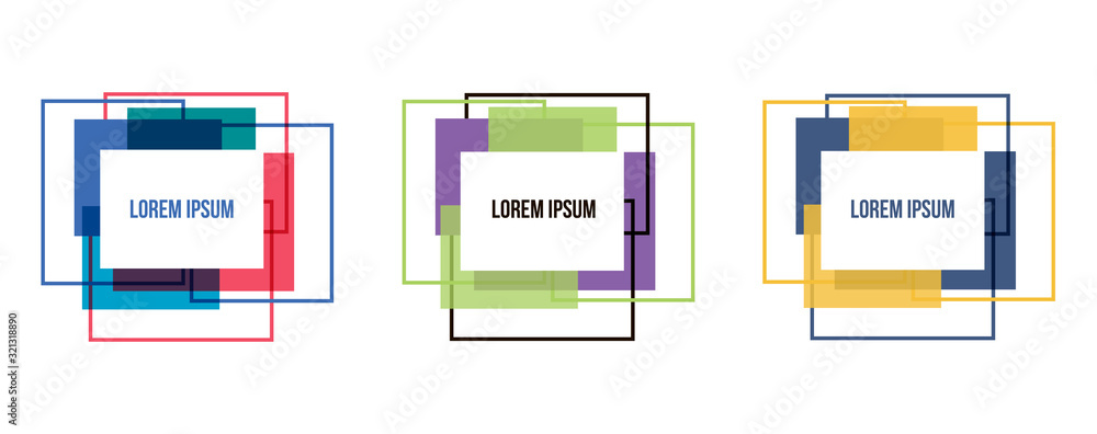 Vector illustration abstract rectangle shape. Frames and rectangles ...