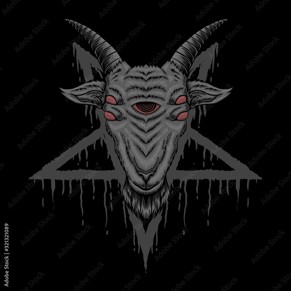 satanic Goat vector illustration Stock Vector | Adobe Stock