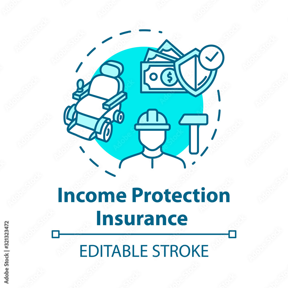 Income protection insurance concept icon. Open deposit. Work accident ...