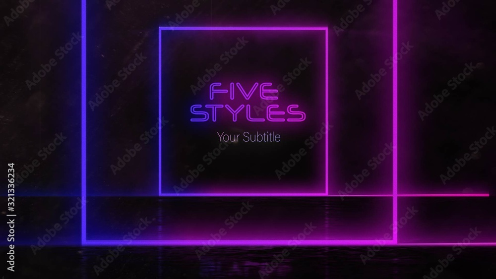 Neon Shapes Intro Stock Template | Adobe Stock