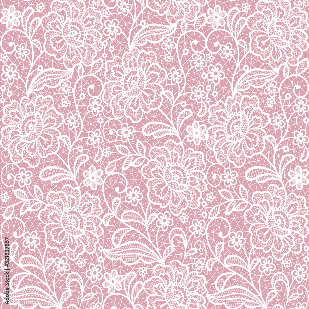 pink seamless lace floral background Stock Vector | Adobe Stock