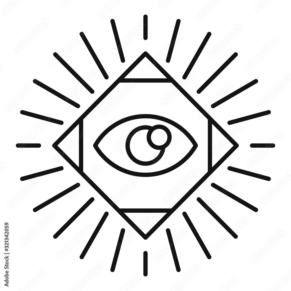 Magic eye square icon. Outline magic eye square vector icon for web ...