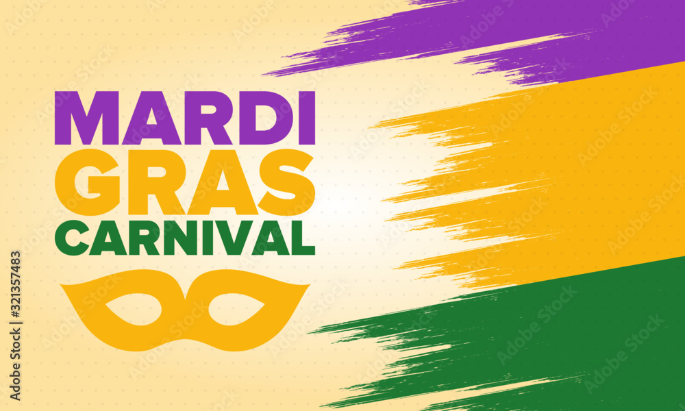 Mardi Gras Carnival in New Orleans. Fat Tuesday. Traditional holiday ...