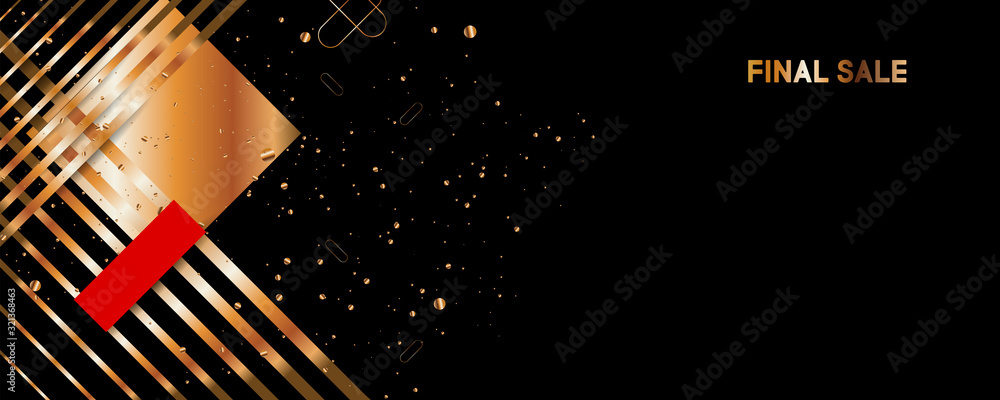 Gold Final Sale template poster banner frame vector elegant on dark ...