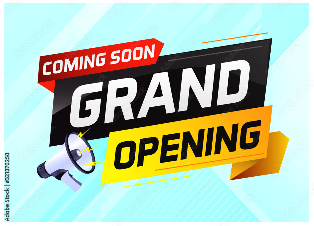 coming soon grand opening word concept vector illustration with ...