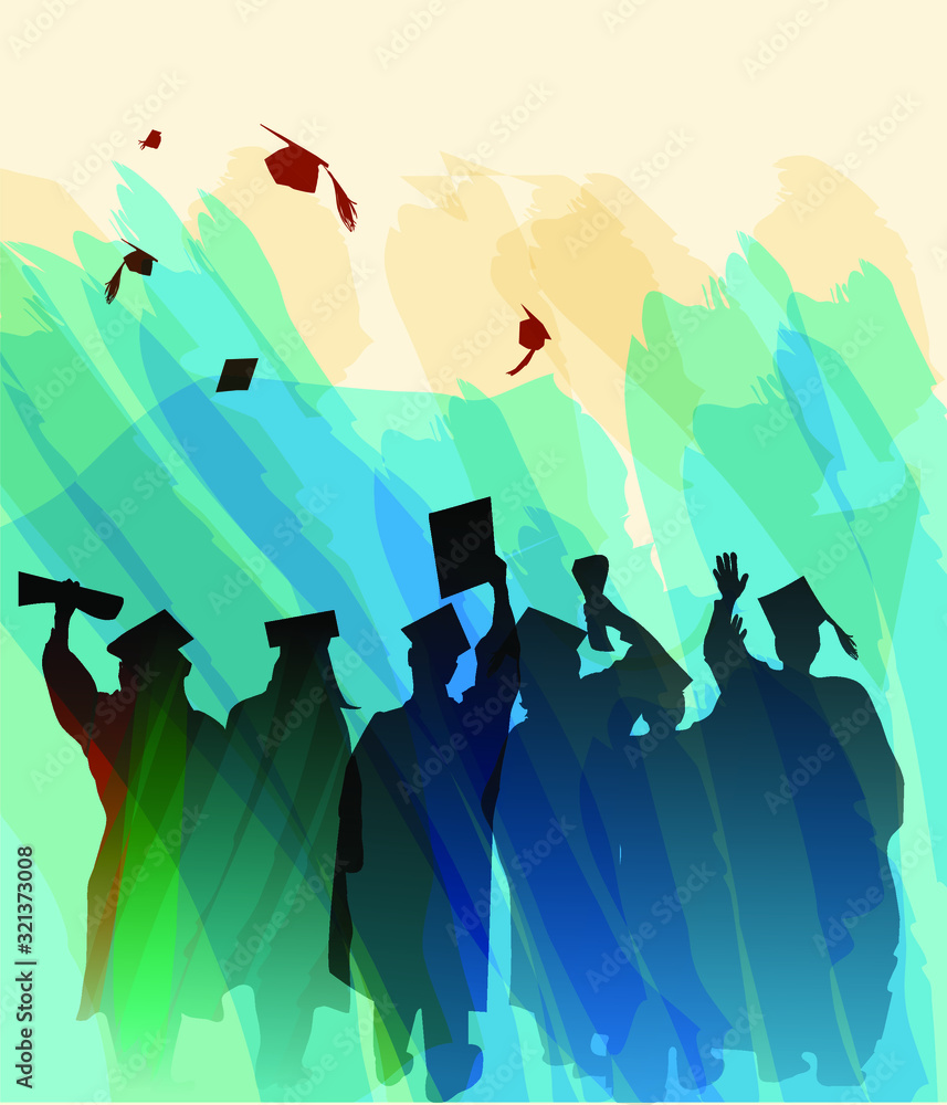 Graduation poster with copy space. Stock Vector | Adobe Stock