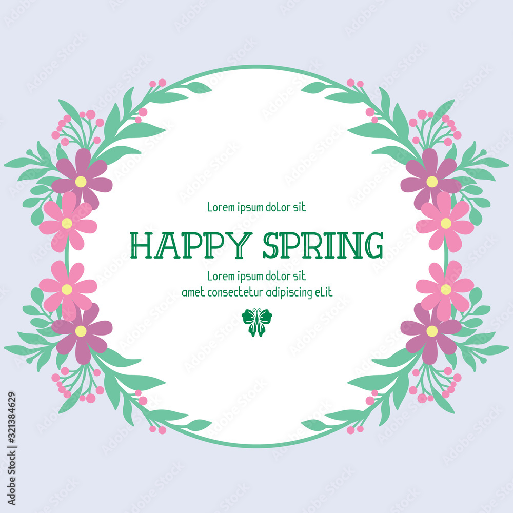 Happy spring invitation wallpaper card design, with seamless pattern of ...