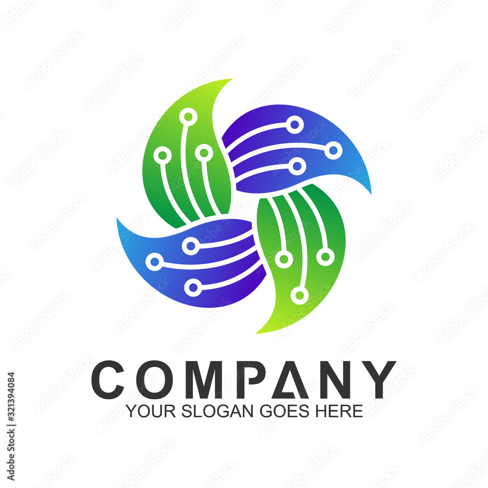 technology and science vector logo,friendly tech icon,logo concept of ...
