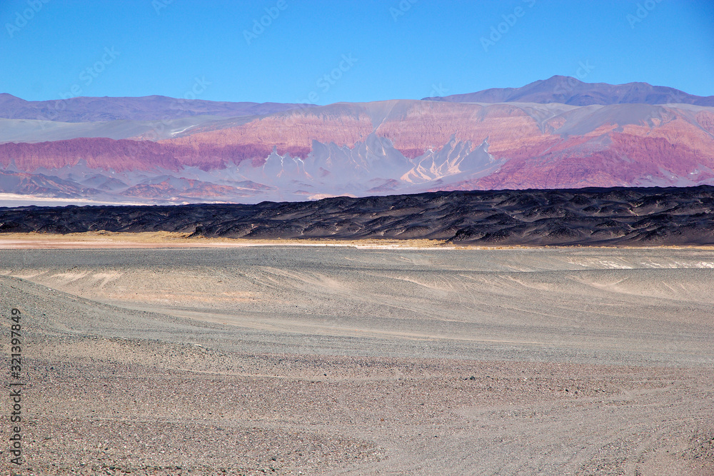 The lava field at the volcano Caraci Pampa at the Puna de Atacama ...