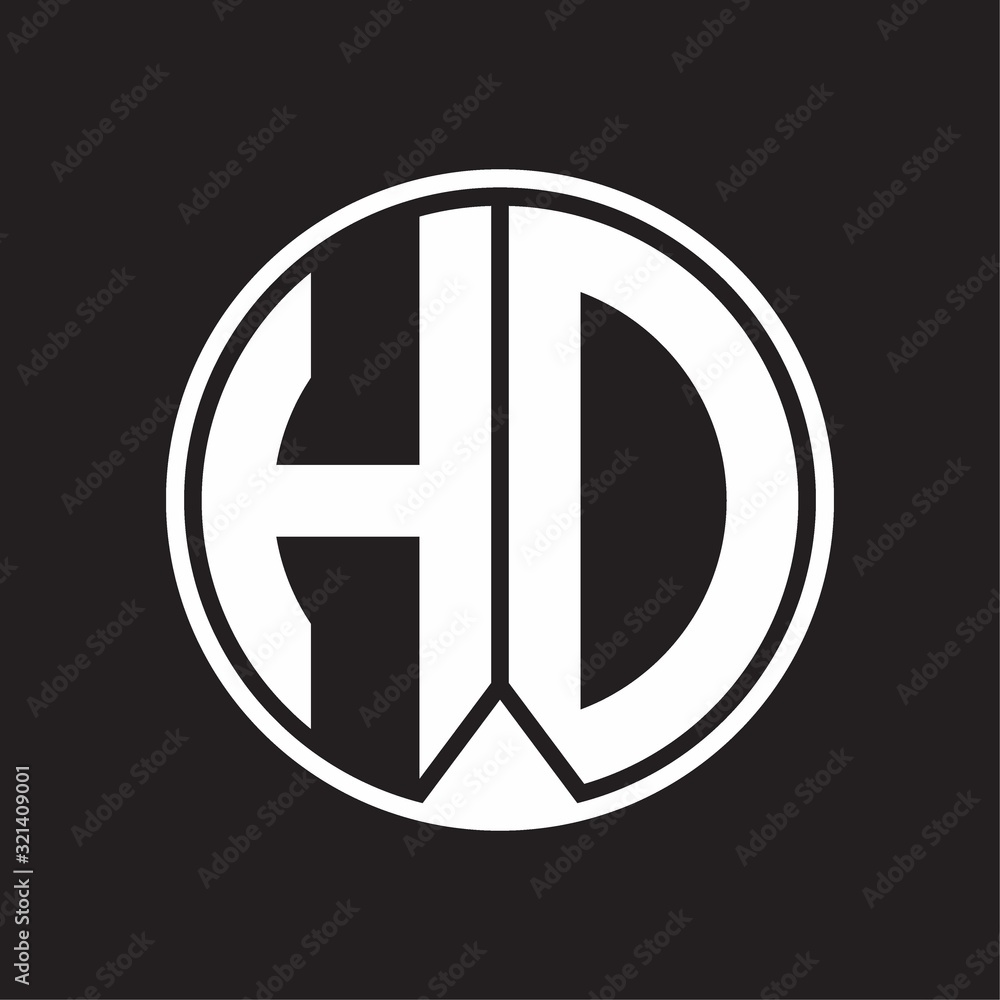 HD Logo monogram circle with piece ribbon style on black background ...