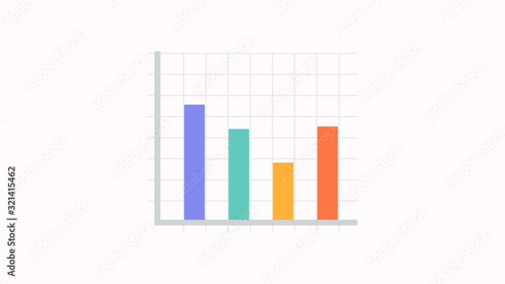 Motion infographic with graph for presentations. Icon, data. Bar chart ...