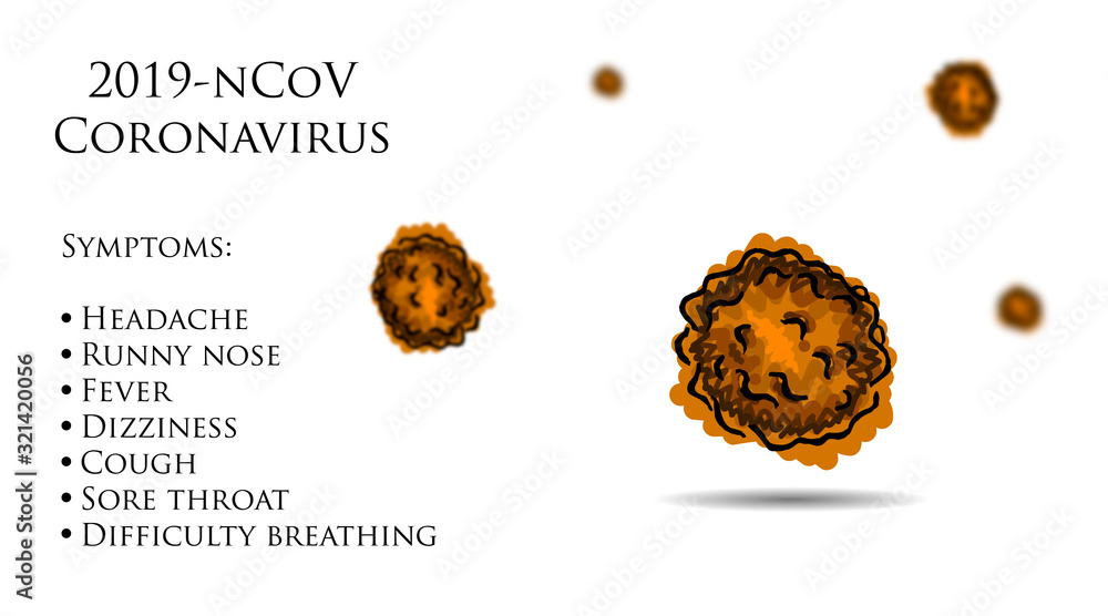 Dangerous virus banner design with list of symptoms. Stock Illustration ...