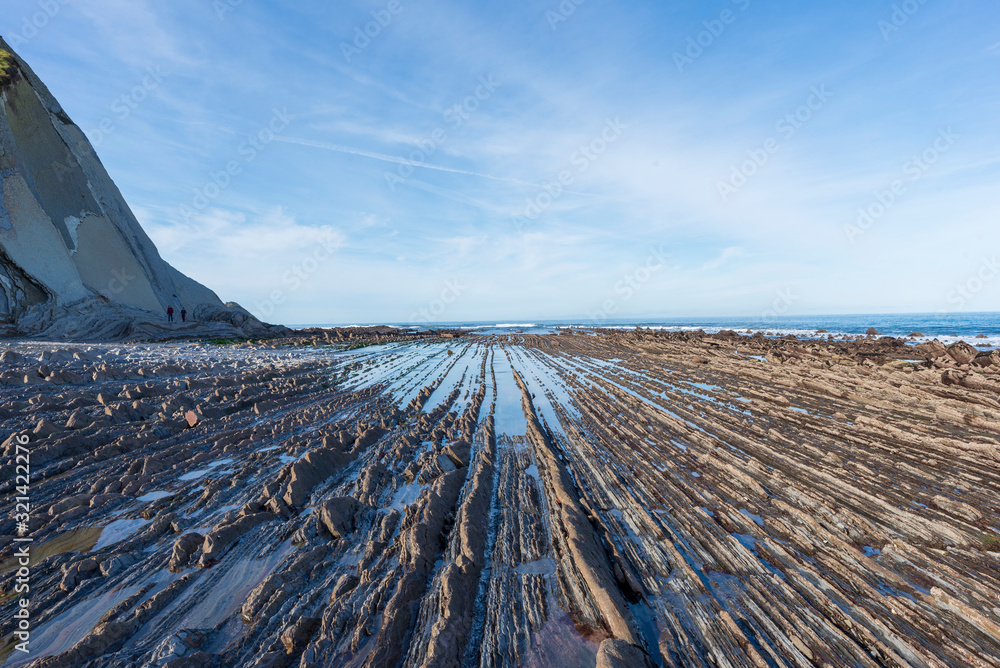 The flysch in Zumaia and the Cantabrian Sea Stock Photo | Adobe Stock