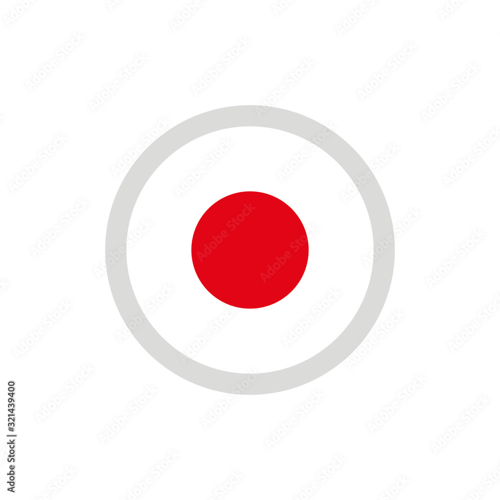 Isolated round shape Japan flag vector logo. Japanese national symbol ...