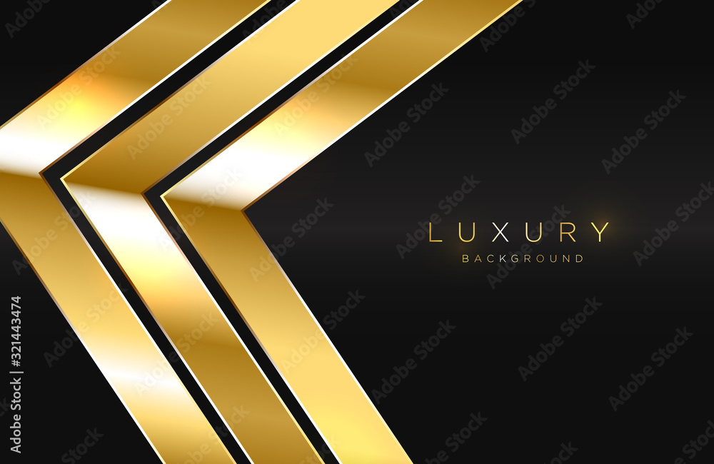 Abstract geometric 3d background with realistic gold effect. Vector ...