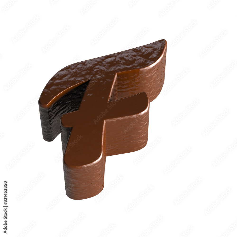 Sweet Yummy Chocolate Candy Alphabet. 3D Render of Letter F Isolated on ...