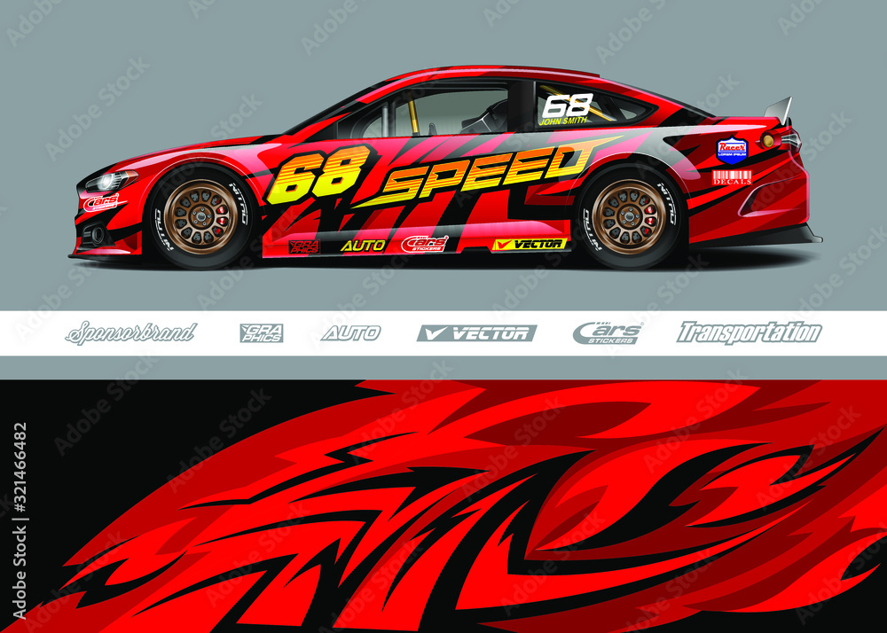 Race car livery design vector. Graphic abstract stripe racing ...