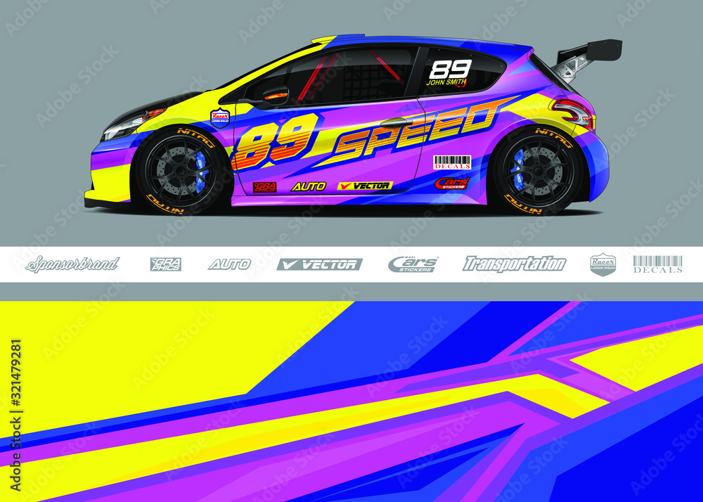 Race car livery design vector. Graphic abstract stripe racing ...