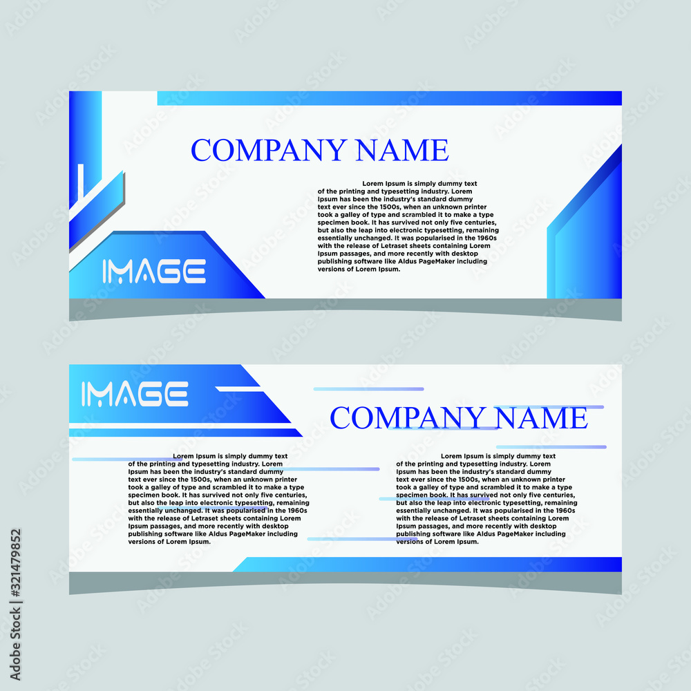 Set templat web desain spanduk abstrak, spanduk web header horisontal ...