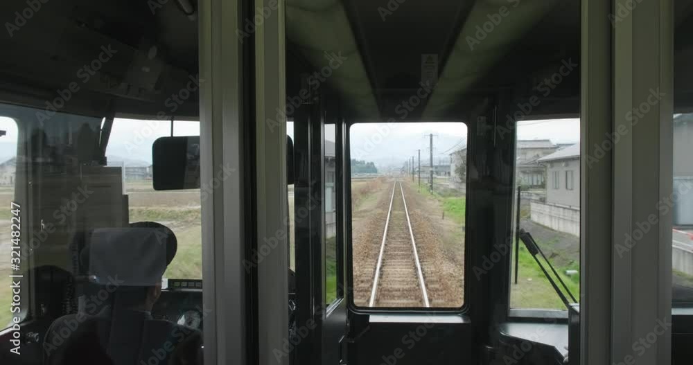 Train driver pov, driving forward facing view from train in Japan ...