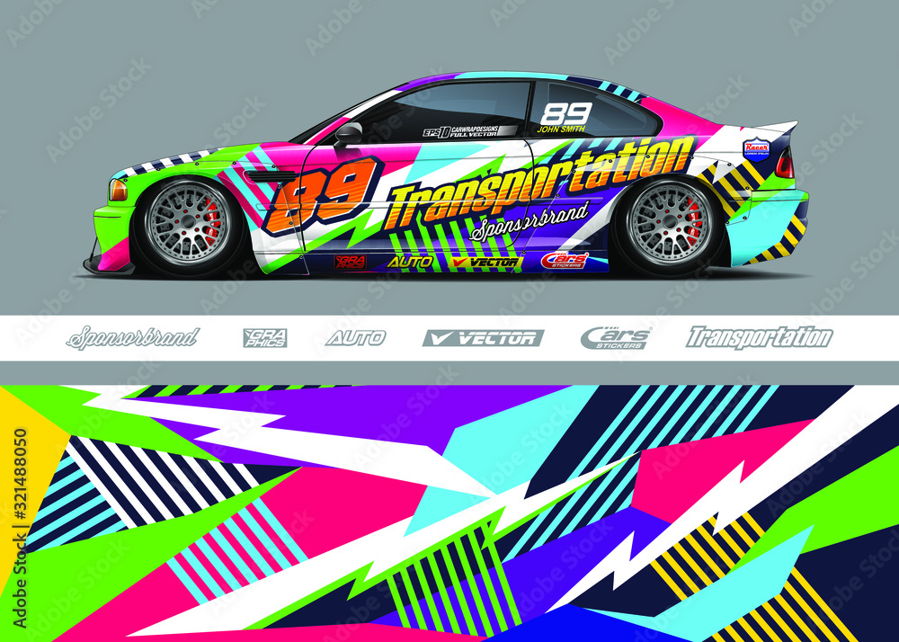 Race car livery design vector. Graphic abstract stripe racing ...