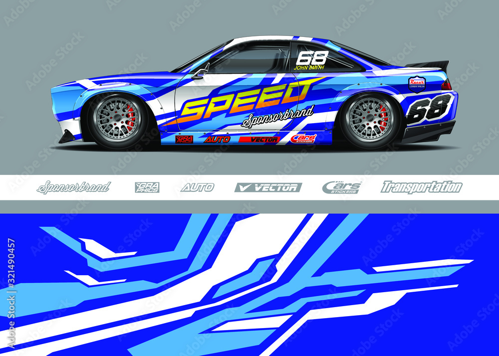 Race car livery design vector. Graphic abstract stripe racing ...