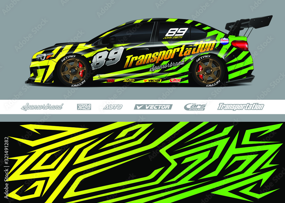 Race car livery design vector. Graphic abstract stripe racing ...