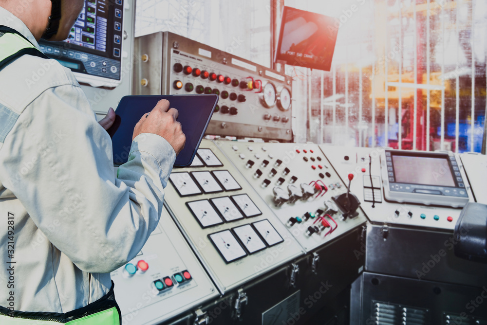 supervisor worker to operator recording operation of oil and gas ...