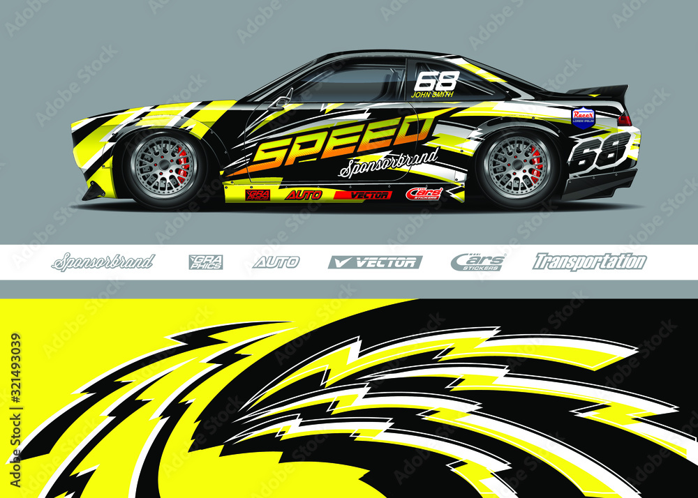 Race car livery design vector. Graphic abstract stripe racing ...