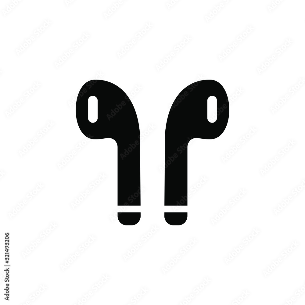 Airpods icon isolated on white background. Wireless earphones pictogram ...