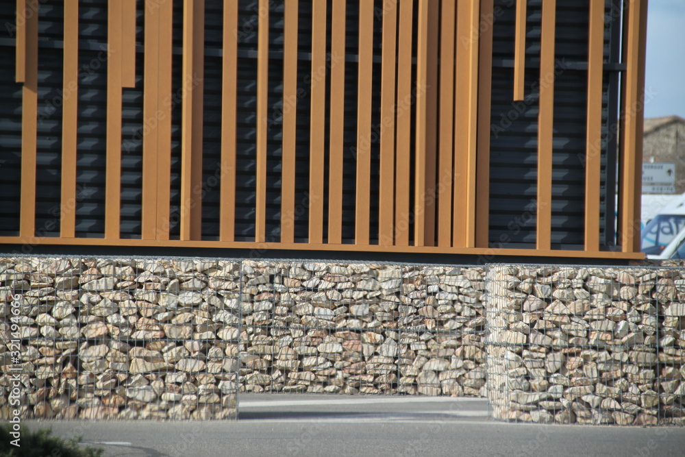 Rusted metallic design cladding facade Stock Photo | Adobe Stock