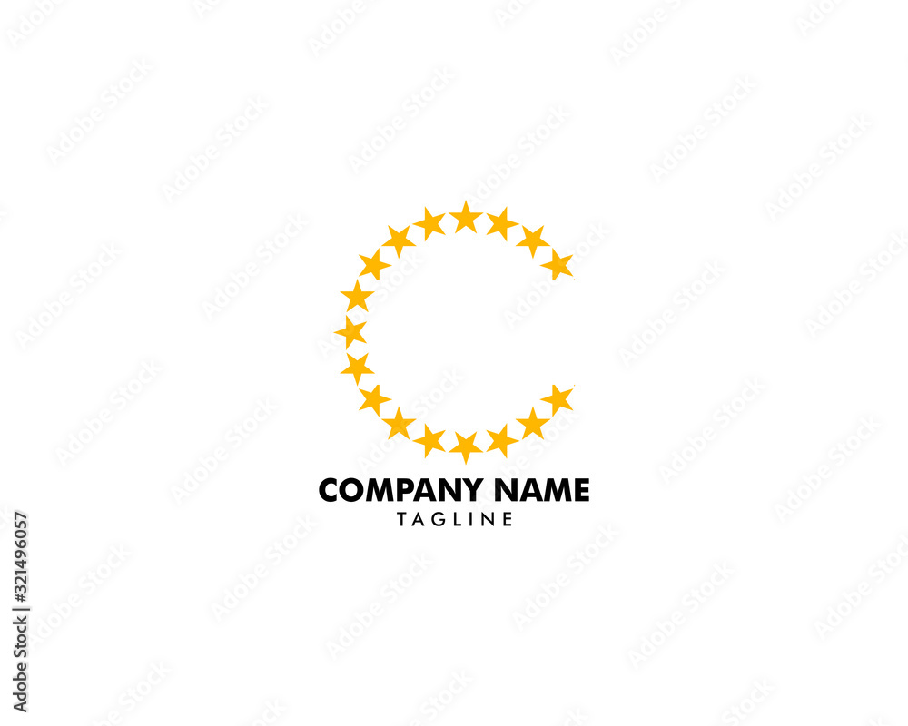 Initial Letter C Star Logo Template Design Stock Vector | Adobe Stock
