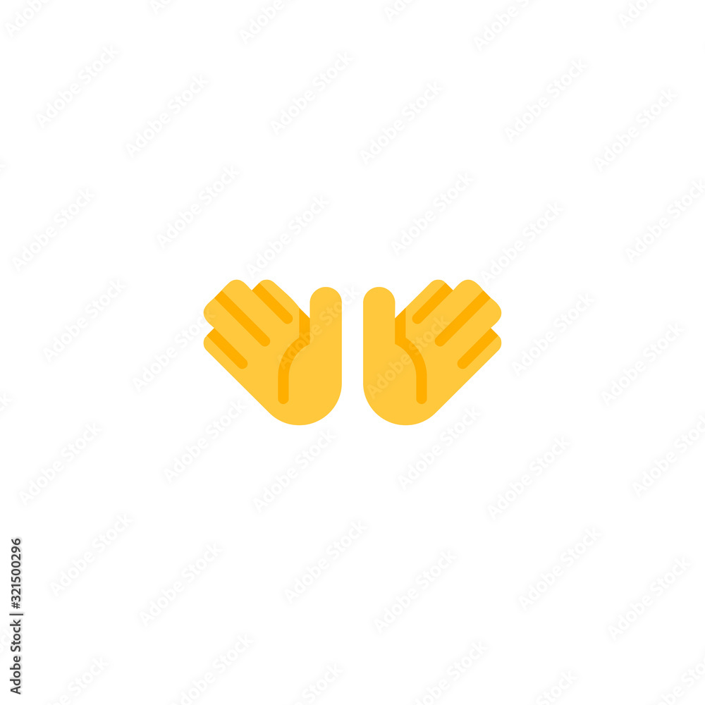 Open hands vector icon. Isolated open hands emoji, emoticon colored ...