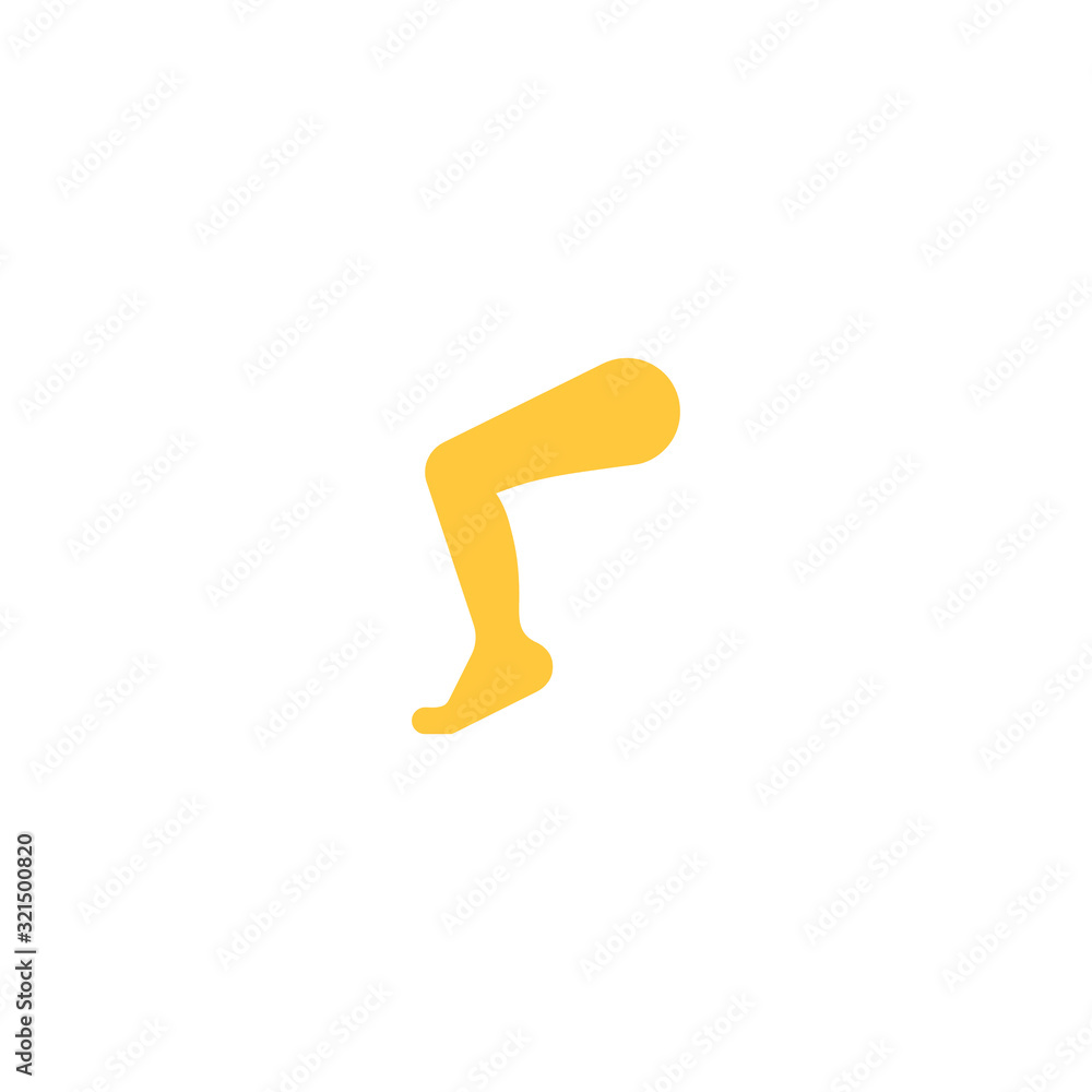 Leg vector flat icon. Isolated human anatomy leg emoji illustration ...
