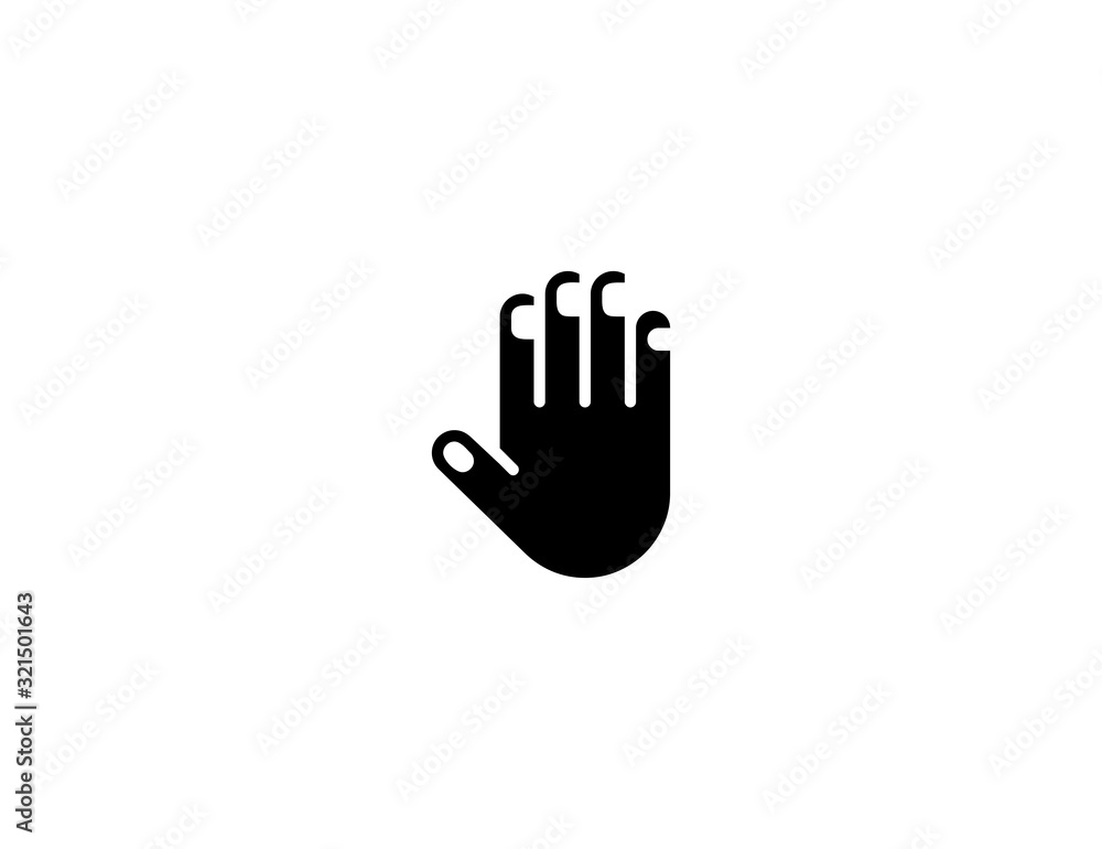 Hand raising vector flat icon. Isolated stop hand sign emoji ...