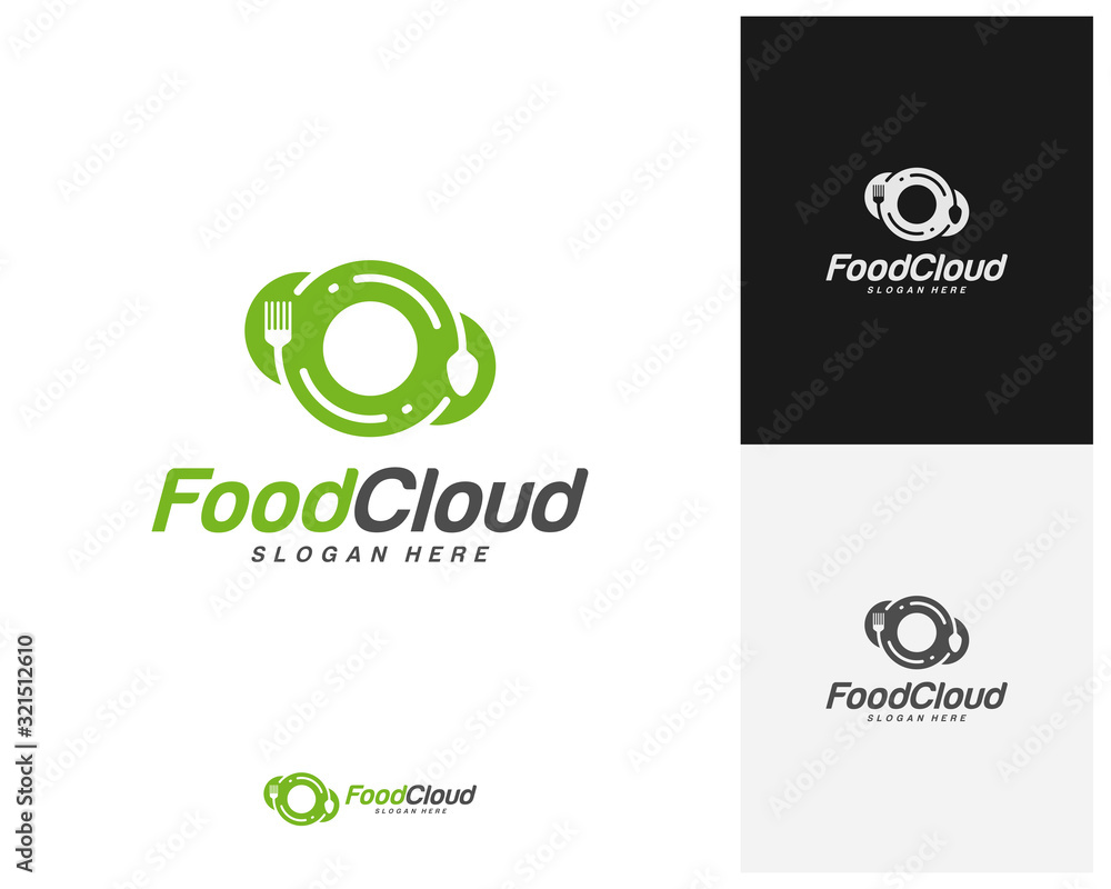 Food Cloud logo design vector. Food logo template. Restaurant, food ...